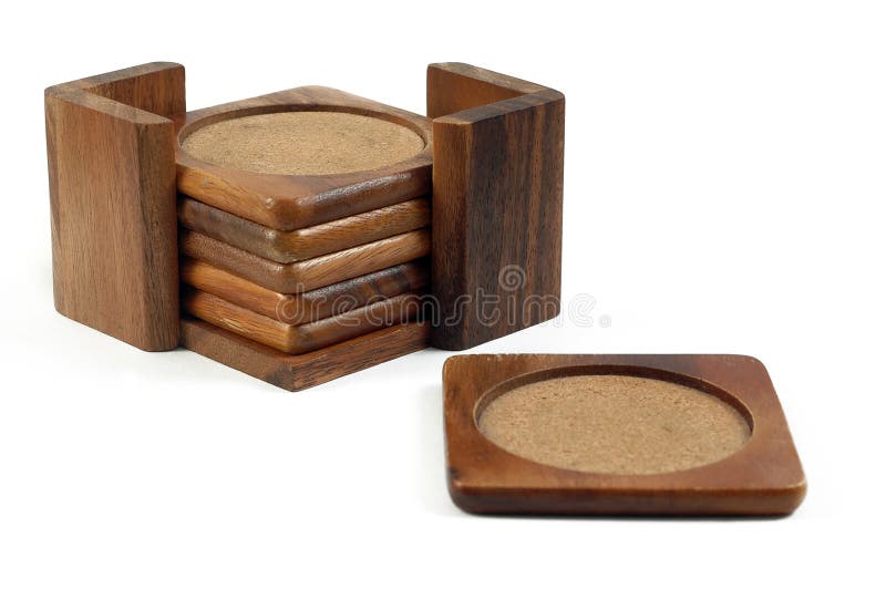 Wooden coasters stock image. Image of drink, isolated - 10021497