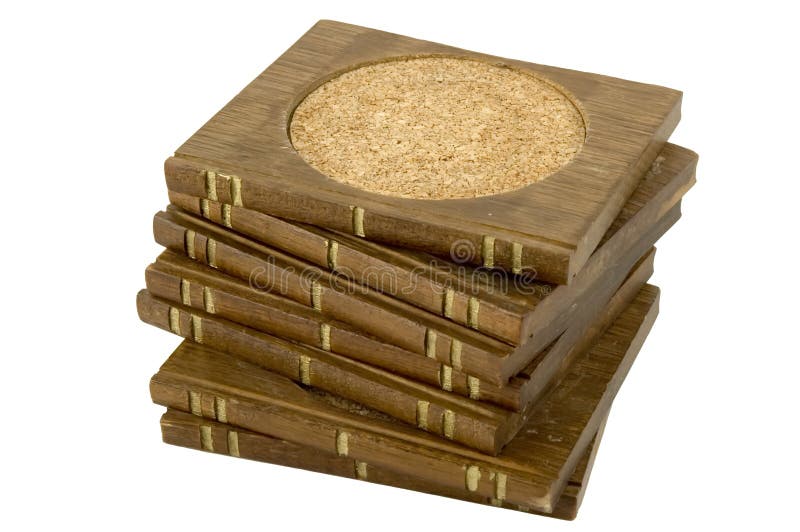 Wooden Coasters stock image. Image of cork, pile, brown - 1560207