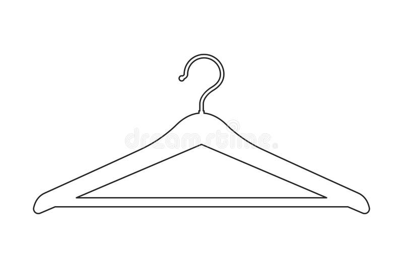 Wooden Coat Hanger Icon Vector Outline Stock Vector - Illustration of ...