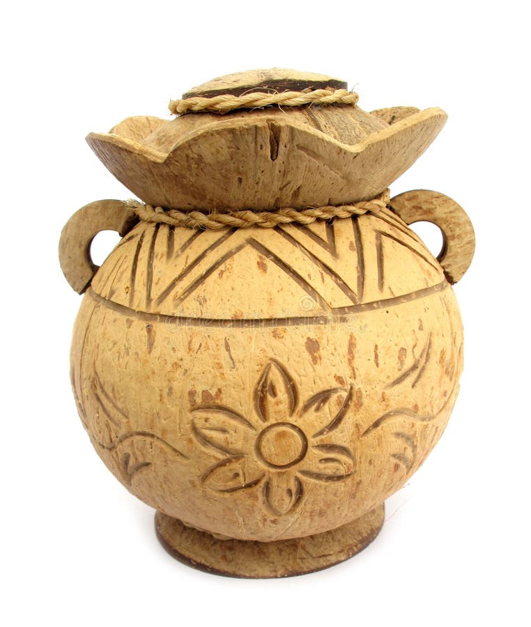 Wooden coconut jar stock image. Image of closed, white - 12475835