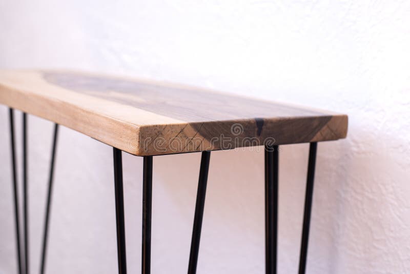 Wooden Coffee Table Console. Table in Loft Style. a Table Made of a ...