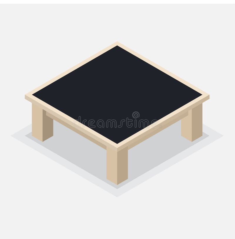 Wooden Coffee Table - Isometric Vector Illustration Stock Vector ...