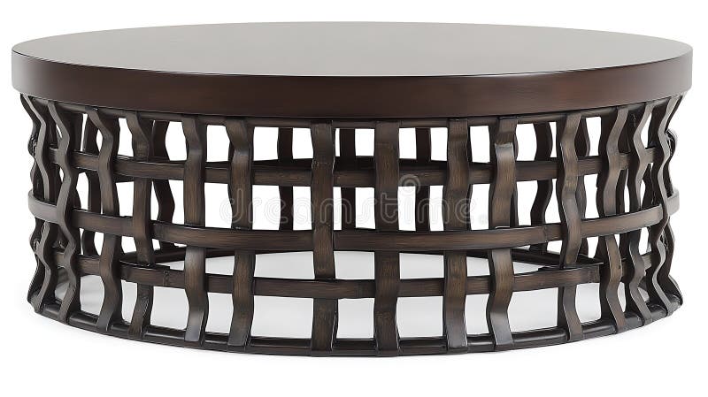 Wooden Coffee Table with a Lattice Design Stock Photo - Image of chair ...