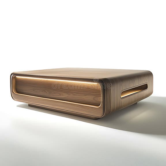 Wooden Coffee Table with a Lighted Surface Stock Illustration ...