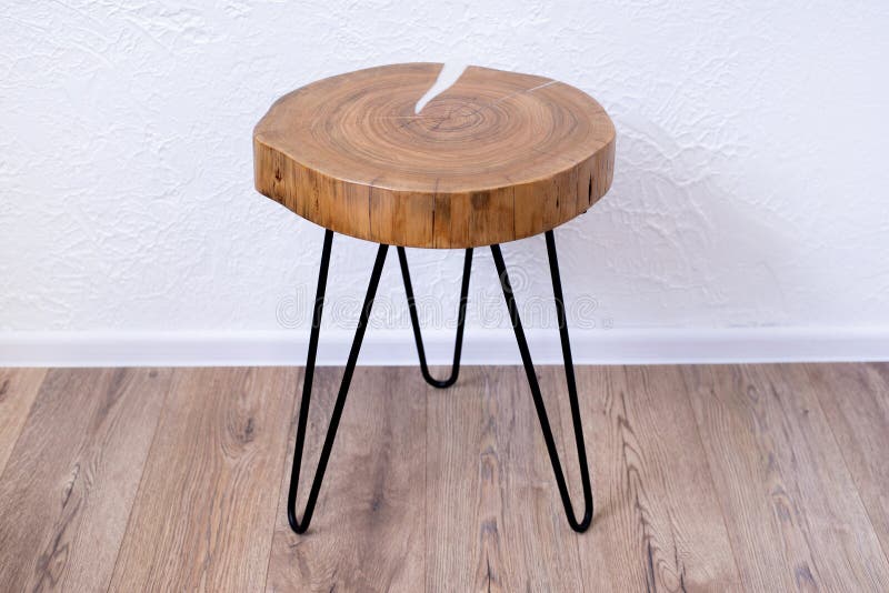 Wooden Coffee Table. Table in Loft Style. a Table Made of a Section of ...