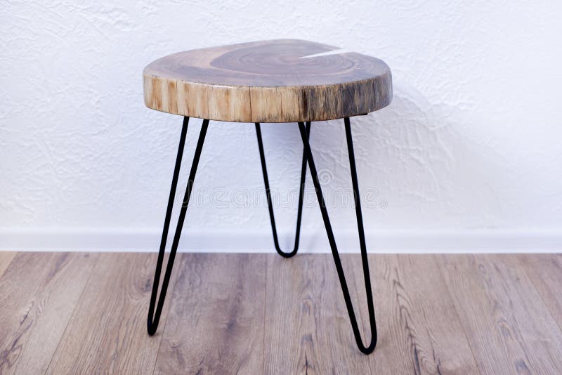 Wooden Coffee Table. Table in Loft Style. a Table Made of a Section of ...