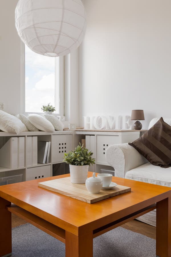 Wooden coffee table stock photo. Image of coffee, dwelling - 56948240