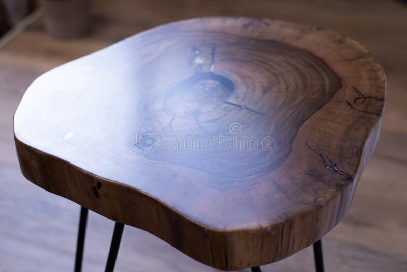 Wooden Coffee Table. Table in Loft Style. a Table Made of a Section of ...