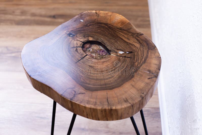 Wooden Coffee Table. Table in Loft Style. a Table Made of a Section of ...