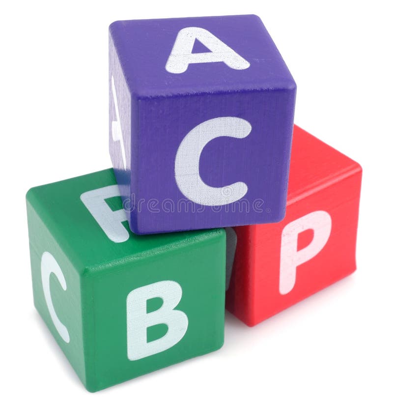 Wooden Colored Cubes Tower Toys. Stock Photo - Image of form, play ...