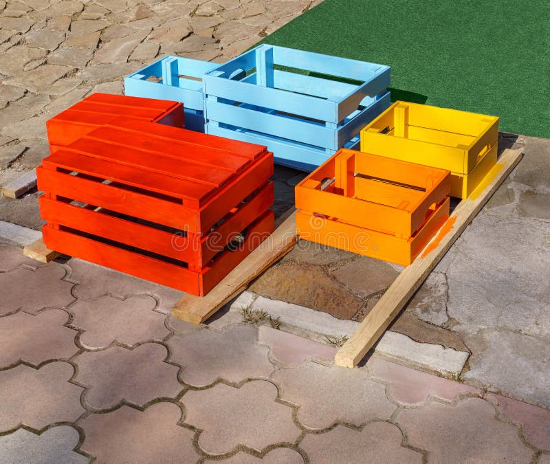 Colorful Egg Crates stock photo. Image of crate, stack - 27521834