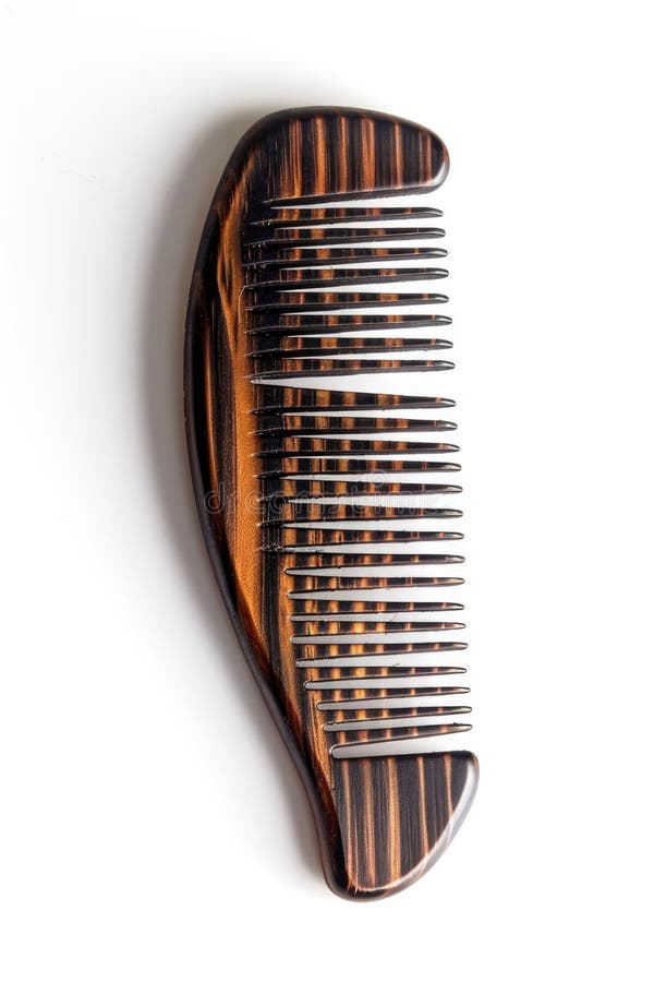 A Wooden Comb Lying Flat on a Clean White Surface Stock Image - Image ...