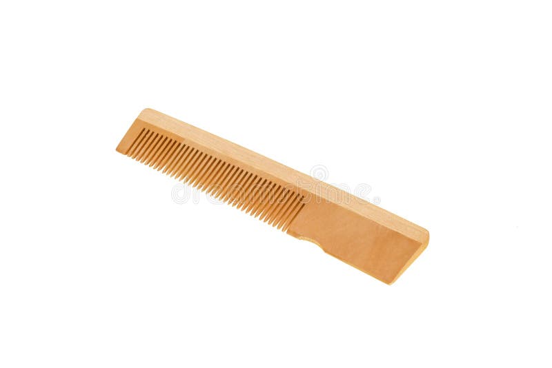 Wooden Comb on a White Background Stock Image - Image of care, hair ...