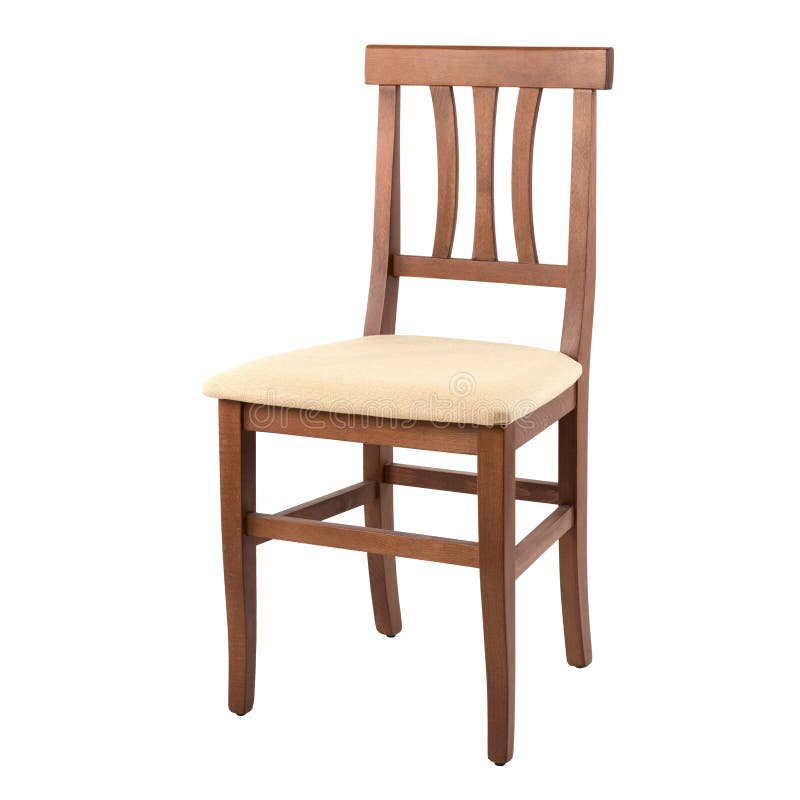 Wooden Comfortable Chair Isolated on White Background Stock Image ...
