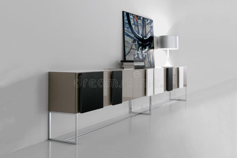 Wooden Commode in Luxury Apartment Interior. Stock Photo - Image of ...