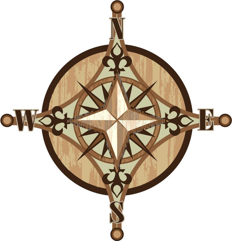 Wooden Compass vector stock vector. Illustration of discovery - 49277132