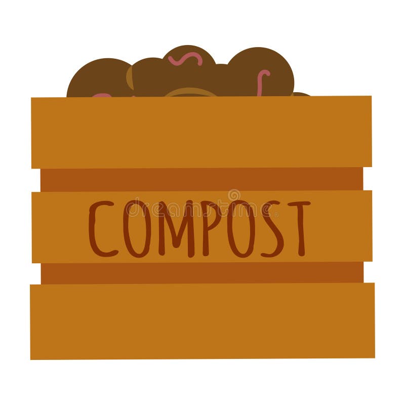 Wooden Compost Box Full. Vector Stock Illustration - Illustration of ...