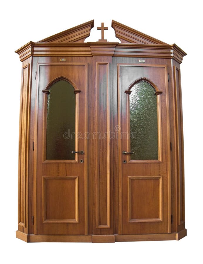 Wooden Confessional. stock photo. Image of confess, priest - 13901304
