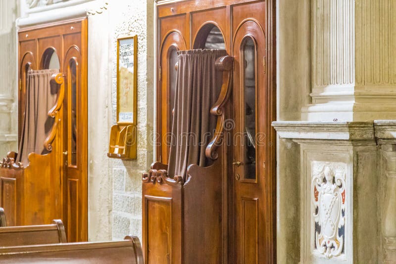 Catholic Confessional stock image. Image of acquittal - 107292573