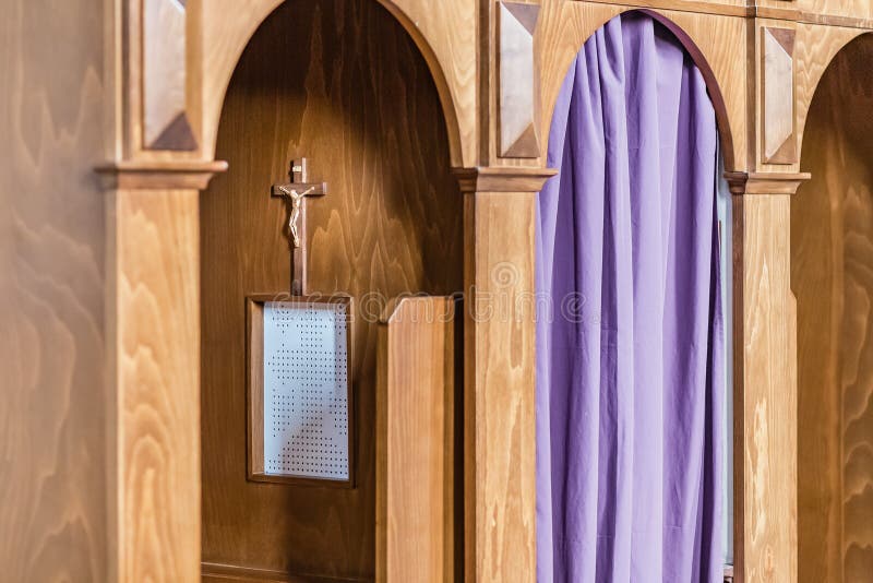 Wooden confessional stock image. Image of vintage, ancient - 176649573