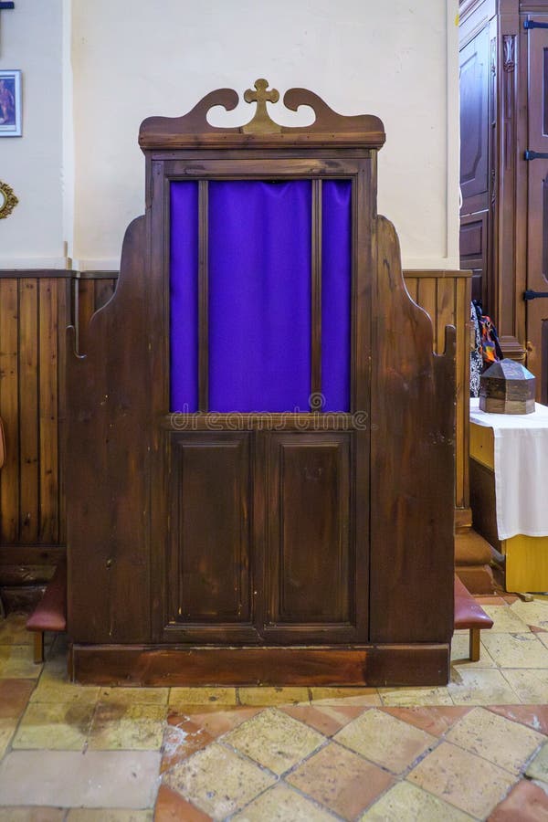 Wooden Confessional in a Church in Spain Stock Image - Image of ...