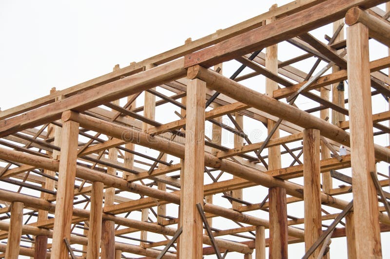 Wooden construction. stock photo. Image of complex, infrastructure ...