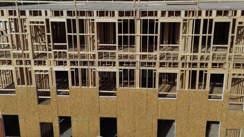 Wooden Construction of a Modern Building in the USA, Showcasing Its ...