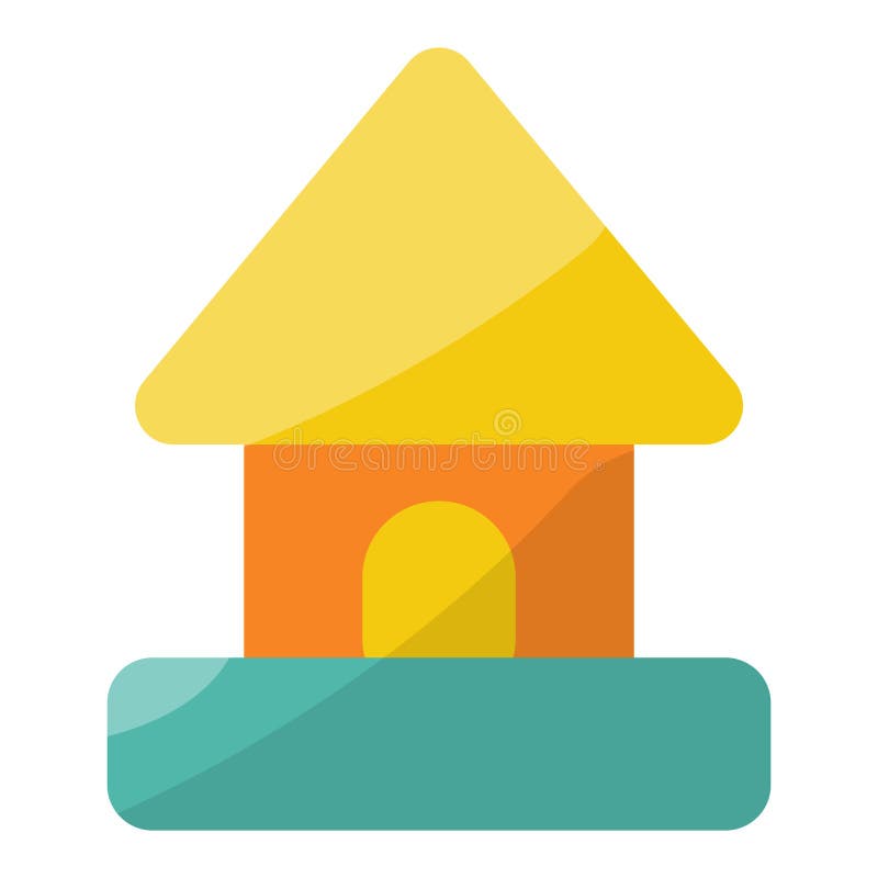 Wooden Constructor Build House Childrens Day Icon Stock Vector ...