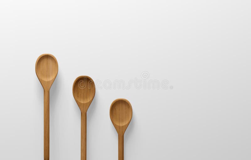 Wooden Cooking Spoons 3D Model Stock Illustration - Illustration of ...