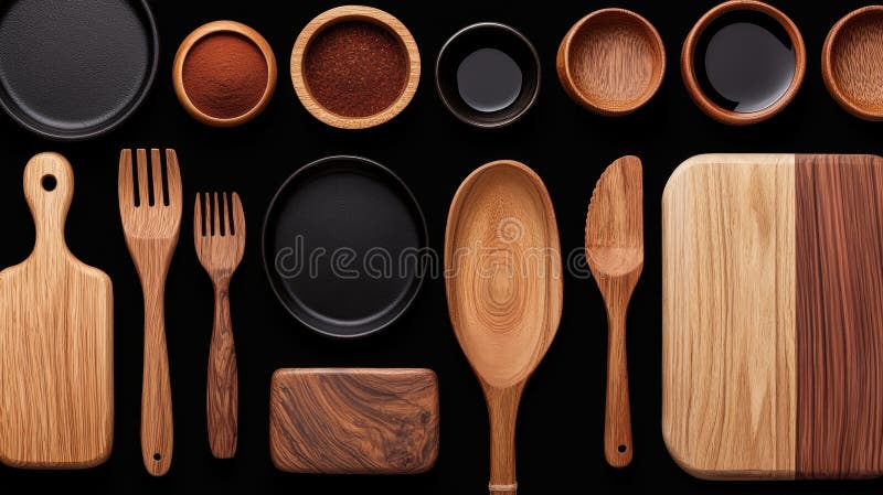 Wooden Cooking Tools stock image. Image of spice, curved - 379094301