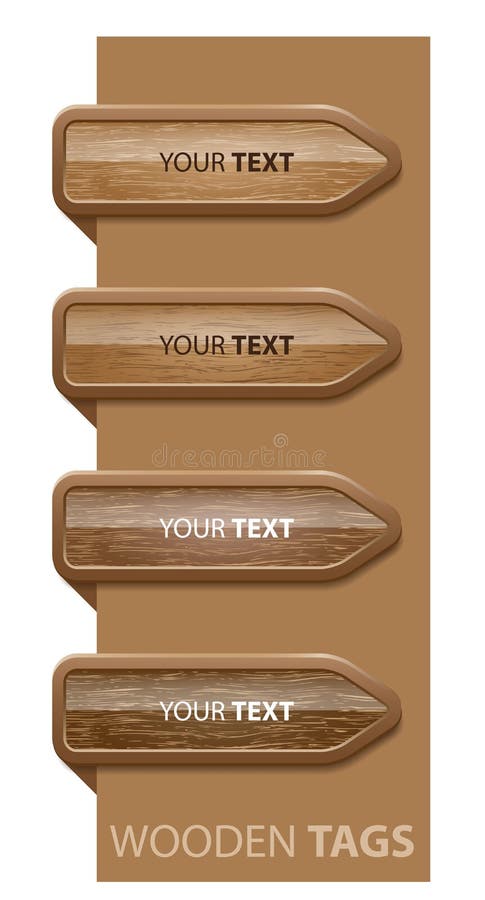 Wooden Corner Buttons, Easy Editable Stock Vector - Illustration of ...