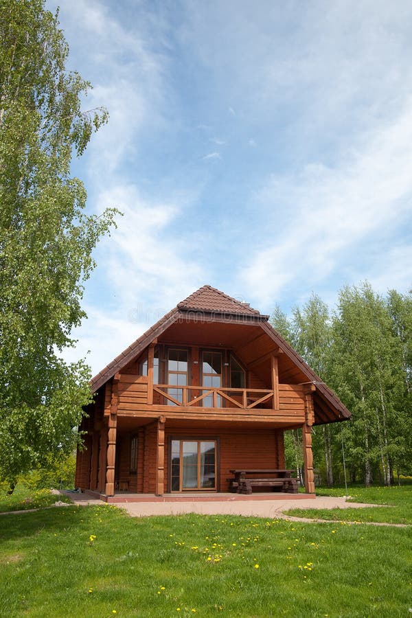 Wooden cottage. stock image. Image of forest, countryside - 45776721