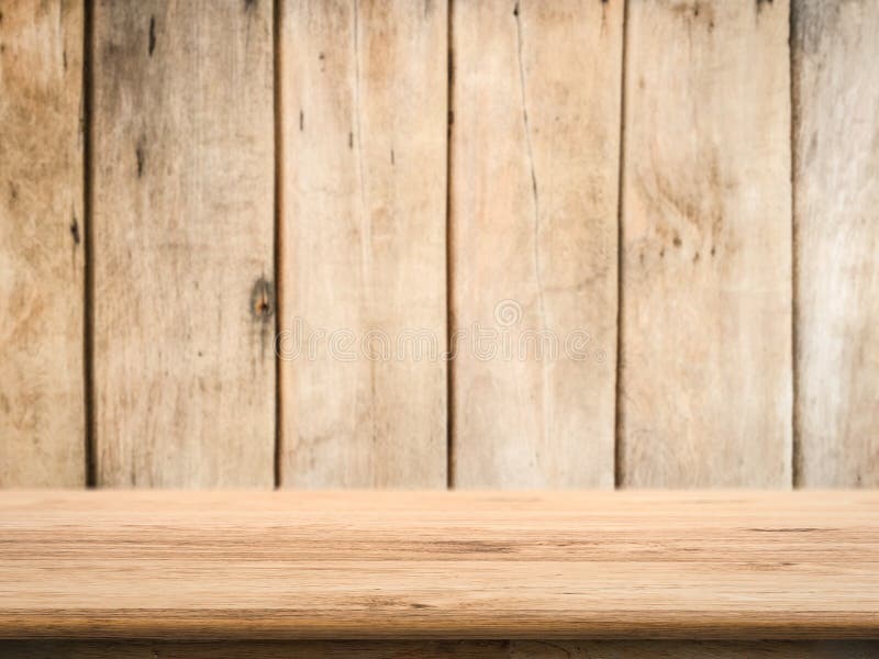 Wooden Counter Top with Grunge Wood Background Stock Photo - Image of ...