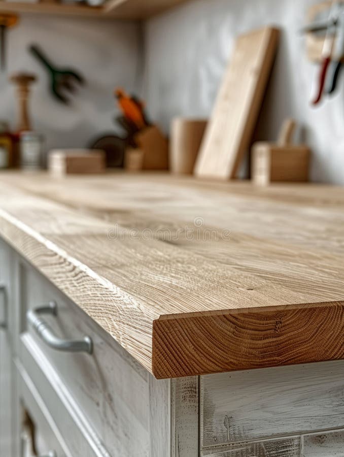 Wooden Countertop Rustic Kitchen Workshop Setting Stock Photos - Free ...