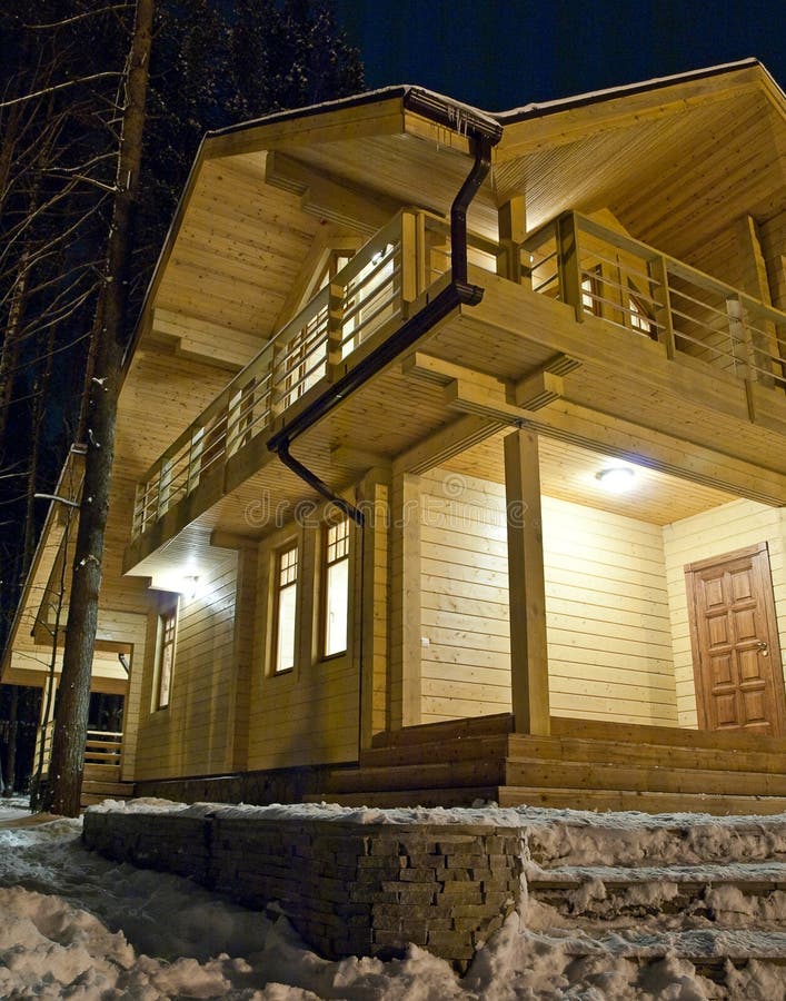 Wooden Country House in the Forest Stock Photo - Image of country ...