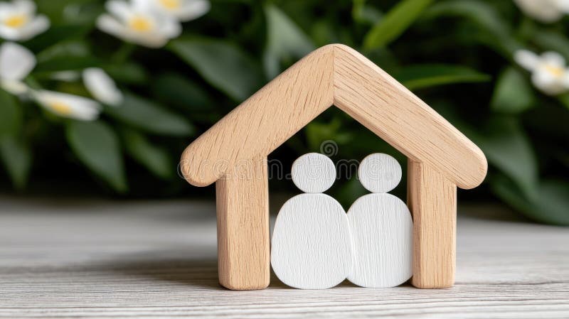 Wooden Couple Figurines Inside a Home Symbolizing Love and Unity Stock ...