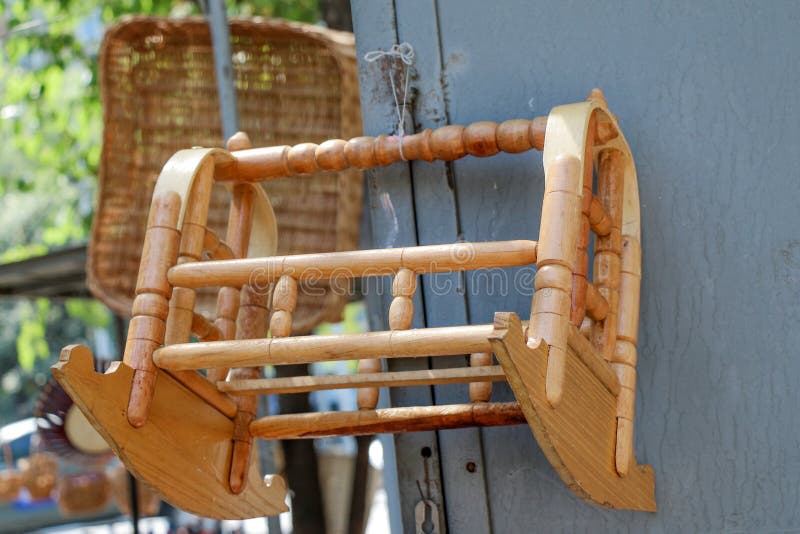 Wooden Cradle of Eastern Type Stock Photo - Image of vintage, newborn ...