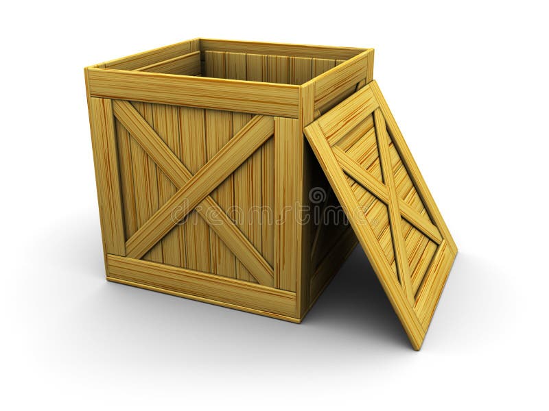 Wooden crates stock illustration. Illustration of case - 12574796