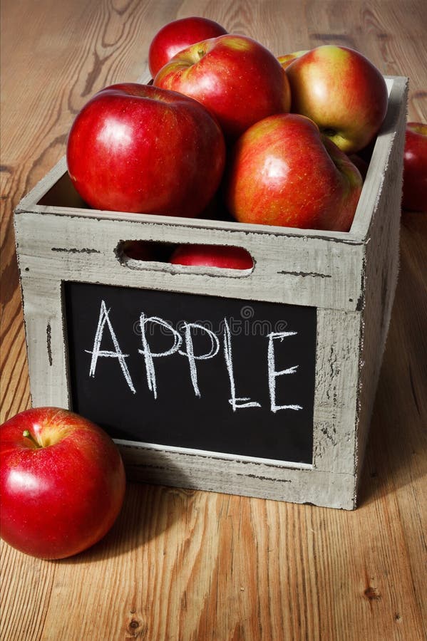 Wooden Crate Box Full of Fresh Apples Stock Photo - Image of group ...