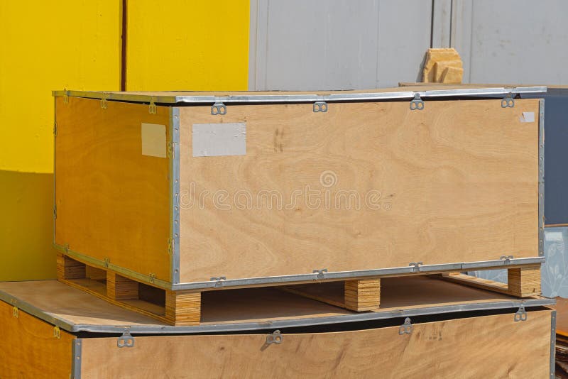 Wooden Crate Box Pallet stock photo. Image of shipping - 370317482