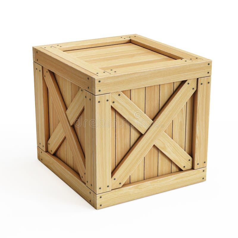 Wooden Crate Front View, Cargo Box Texture 3d Rendering Stock ...