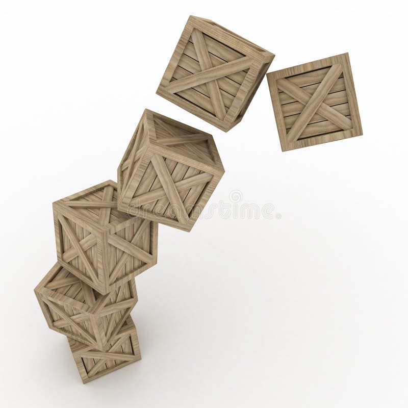 Wooden Crate Collapse stock illustration. Illustration of sealed - 8917972