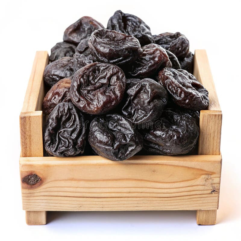 Wooden Crate with Dried Prunes in Neat Layers Stock Illustration ...