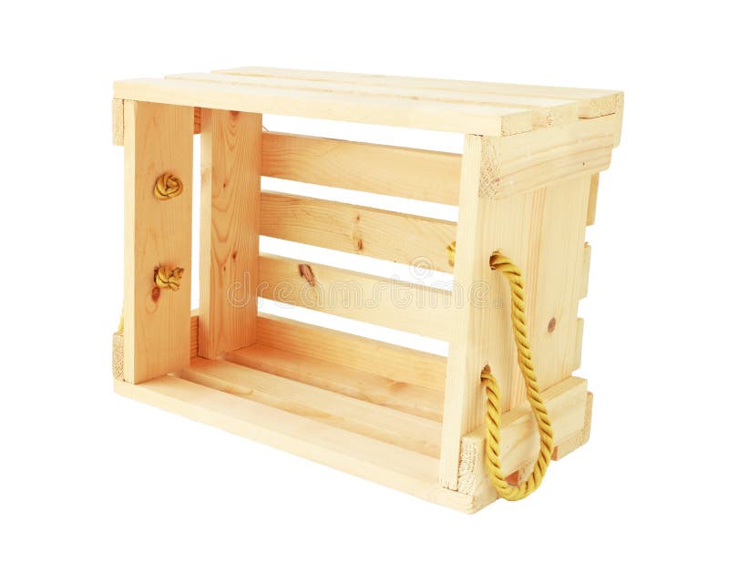 Isometric View Wooden Crate Isolated on White Background Stock Image ...