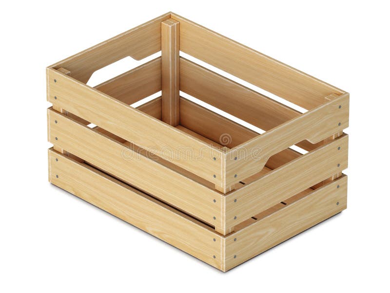 Wooden Crate Front View, Cargo Box Texture 3d Rendering Stock ...