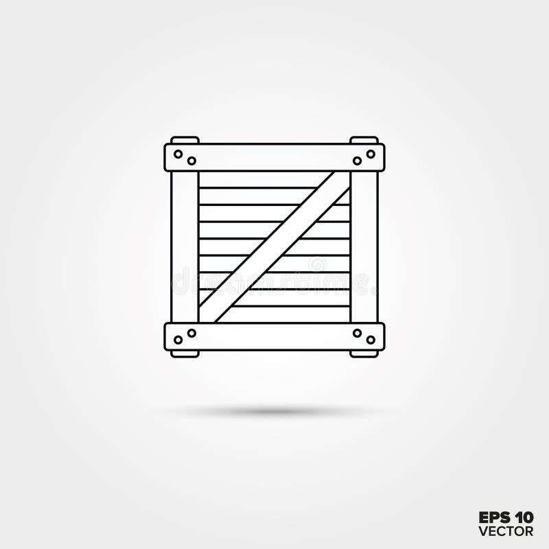 Wooden Crate Line Icon stock vector. Illustration of symbol - 89185724
