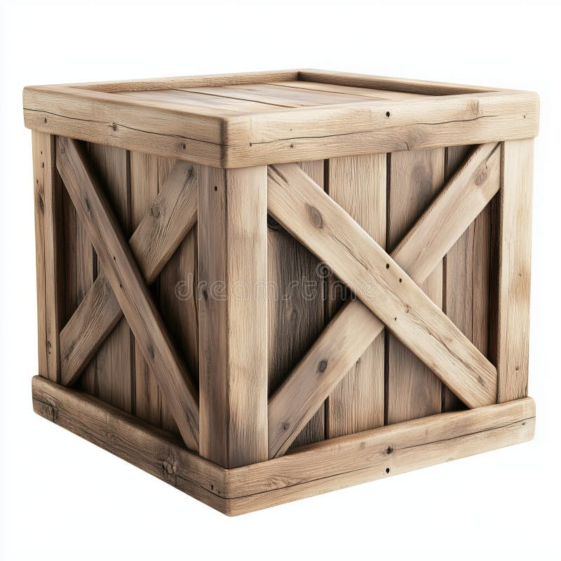 Wooden Crate for Storage and Transport, Isolated on White Background ...