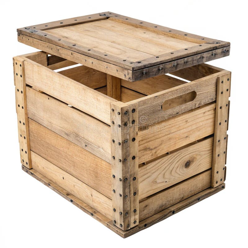 Wooden Crate Top and Side View Stock Illustration - Illustration of ...