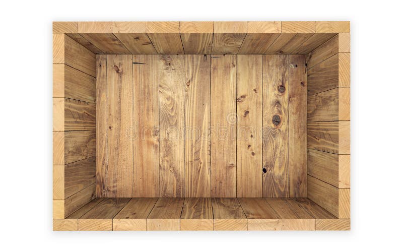 Wooden Crate on White. Clipping Path. 3d Rendering Stock Illustration ...