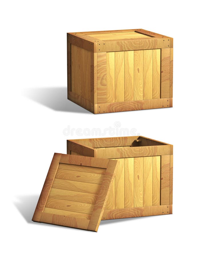 Wooden crates stock illustration. Illustration of case - 12574796